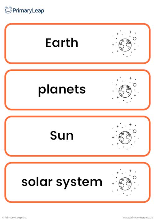Science Y5 Earth And Space Vocabulary Cards Worksheet PrimaryLeap Science Y5 Earth And Space Vocabulary Cards Worksheet PrimaryLeap