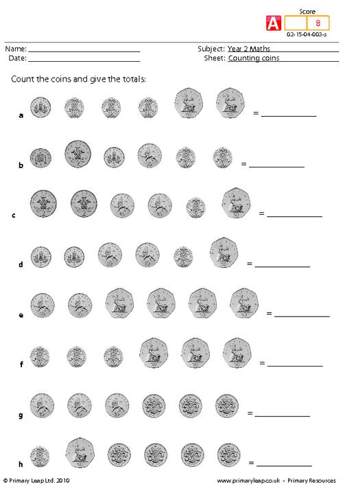 Numeracy Counting Coins Worksheet PrimaryLeap co uk Numeracy Counting Coins Worksheet PrimaryLeap co uk