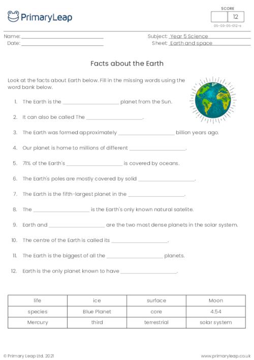 Inside Planet Earth Worksheet