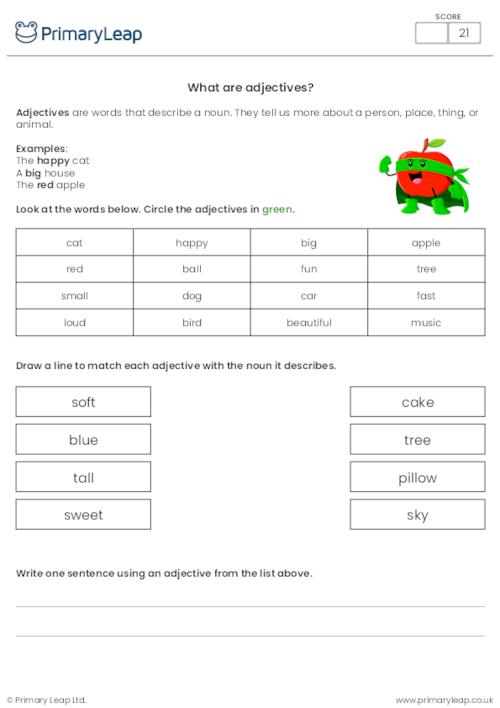 Year 1 - English: Introduction to Adjectives