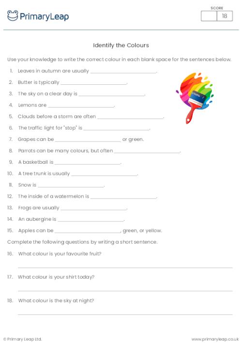 Early Years - Esl: Identify the Colours