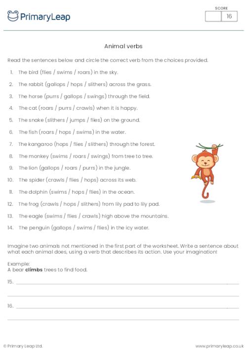 Ks1 - Esl: ESL Animal Verbs