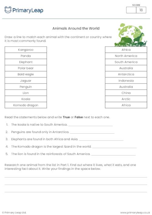 Ks1 - Esl: Animals Around the World