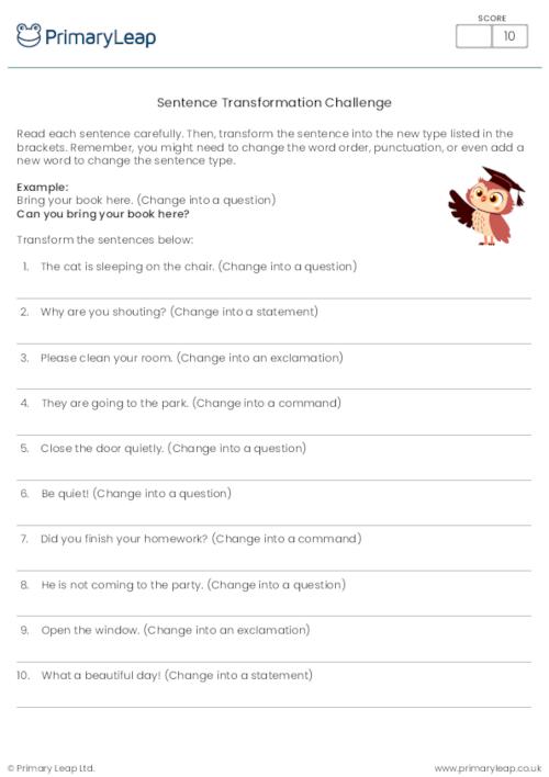 Esl: Sentence Transformation Challenge