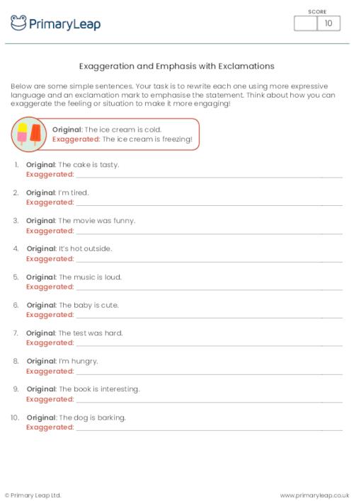 Esl: Exaggeration and Emphasis with Exclamations