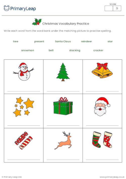 Esl: Christmas Vocabulary Practice