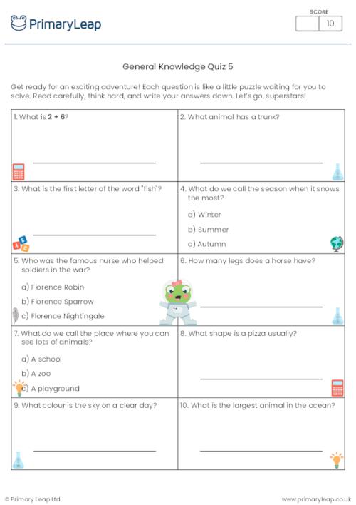 General-knowledge: Y1 General Knowledge Quiz 5