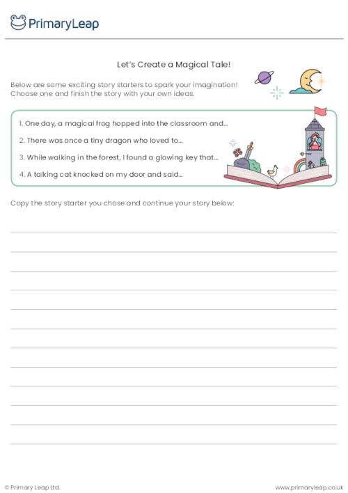 Year 2 - English: Magical Story Starters – A Fun Writing Activity for KS1
