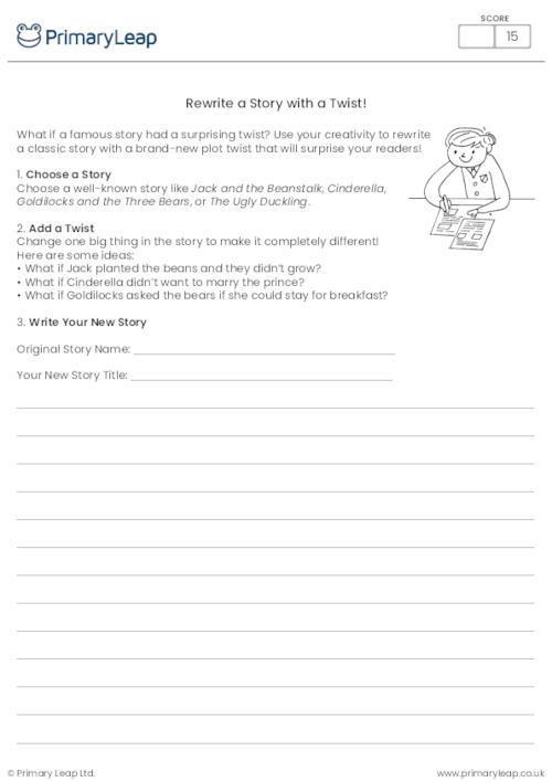 Year 5 - English: Plot Twist Challenge – Creative Writing Activity
