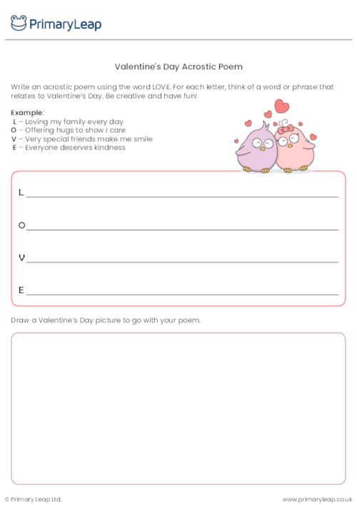 Festivals-and-holidays: Valentine's Day Acrostic Poem