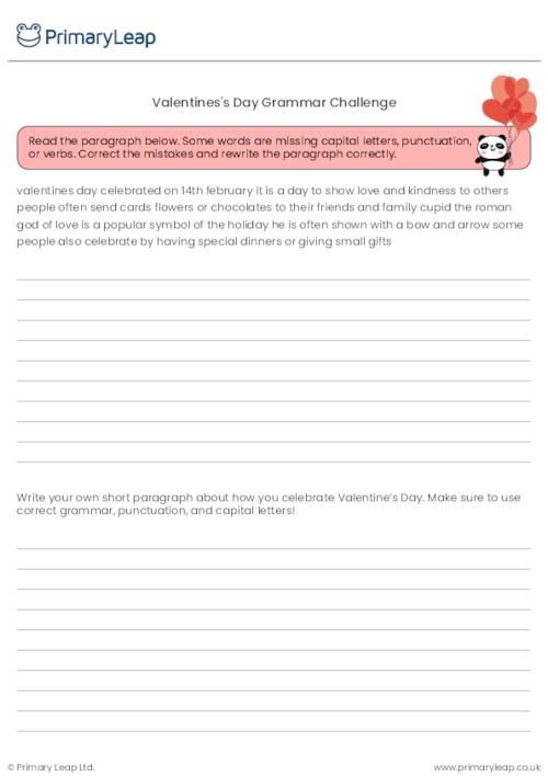 Festivals-and-holidays: Valentine’s Day Grammar Challenge