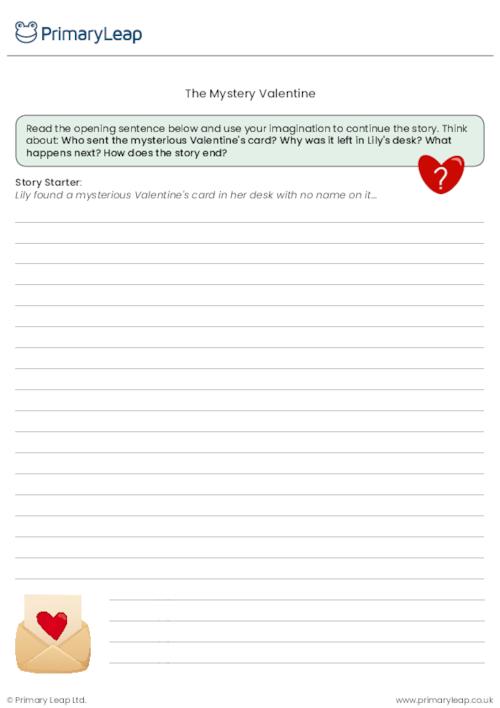 Festivals-and-holidays: Valentine’s Day Story Starter - The Mystery ...