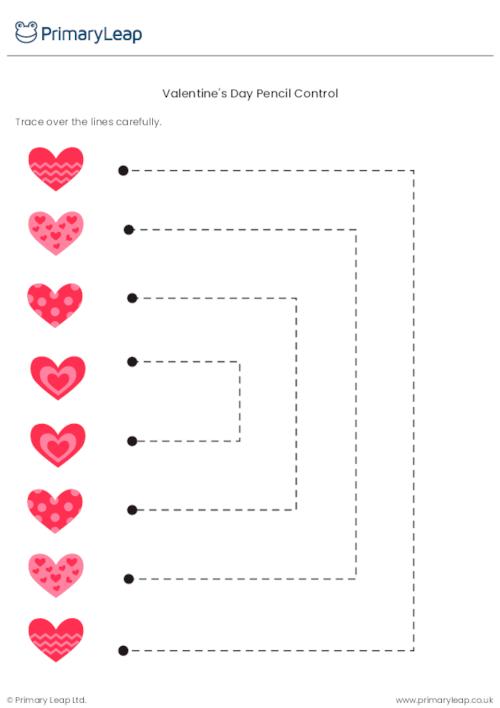 Festivals-and-holidays: Valentine’s Day Line Tracing