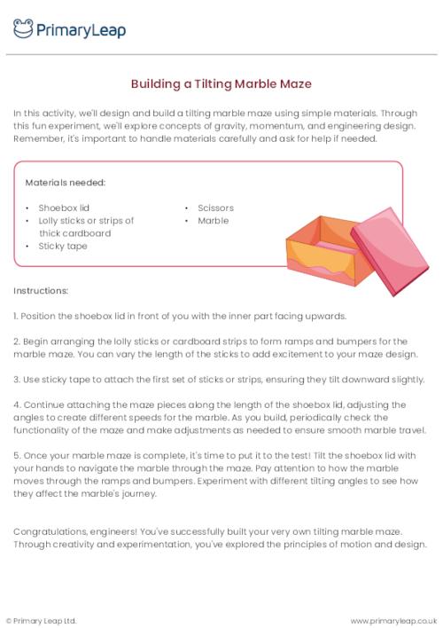 Events: Building a Tilting Marble Maze – STEM Challenge for KS2