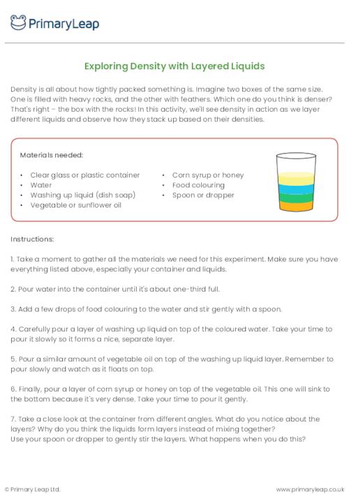 Events: Exploring Density with Layered Liquids