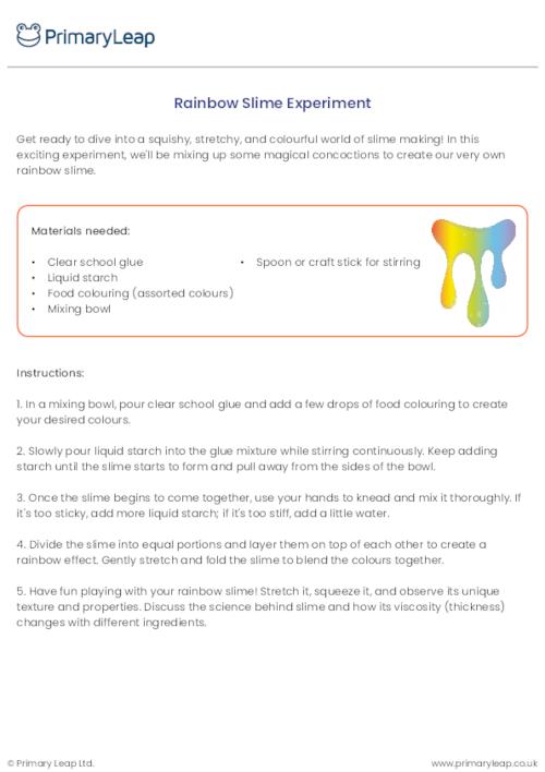 Events: Rainbow Slime Experiment – Fun STEM Activity