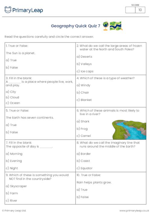 General-knowledge: Y1 Geography Quick Quiz 7