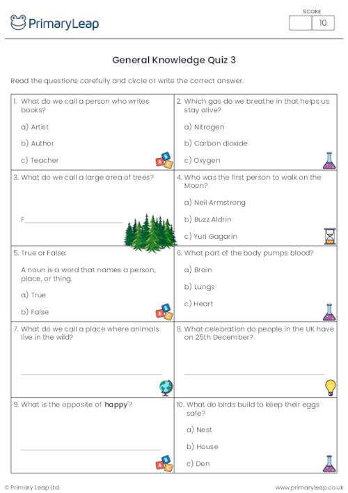 General-knowledge: Y2 General Knowledge Quiz 3