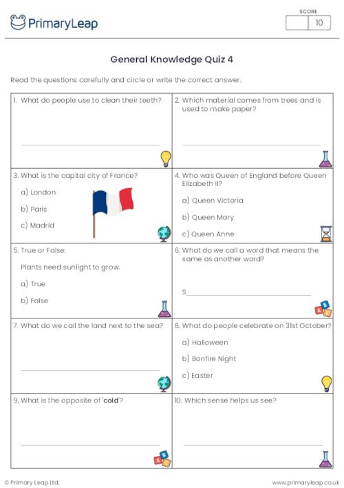 General-knowledge: Y2 General Knowledge Quiz 4