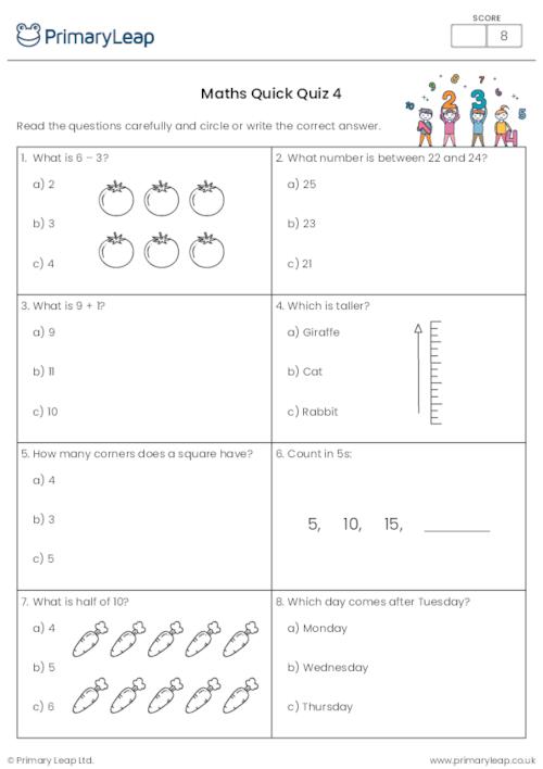 General-knowledge: Y1 Maths Quick Quiz 4