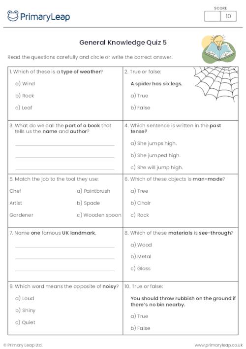 General-knowledge: Y3 General Knowledge Quiz 5