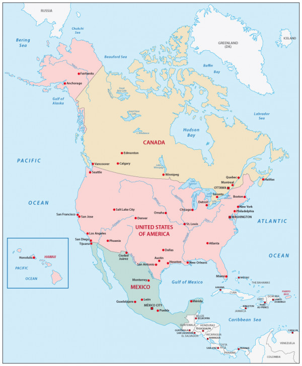 Geography: North America: Level 1 activity for kids | PrimaryLeap.co.uk